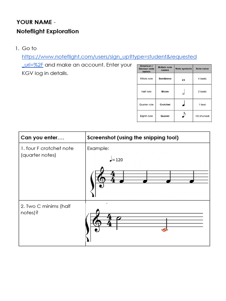 (Template) Noteflight Exploration Worksheet | PDF