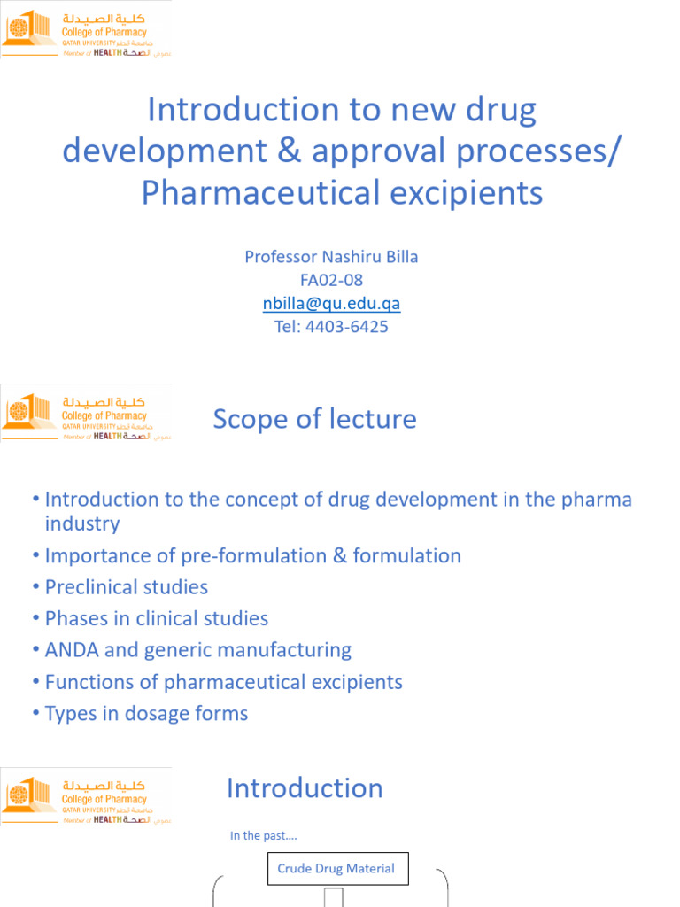 PHAR 310 New Drug Disc & Excipients (NB) 2023 | PDF | Phases Of Clinical Research | Tablet ...
