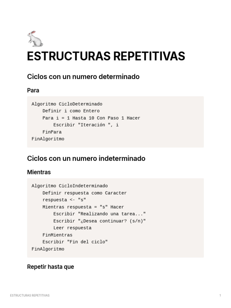 Estructuras Repetitivas | PDF | Algoritmos | Ciencias de la Computación