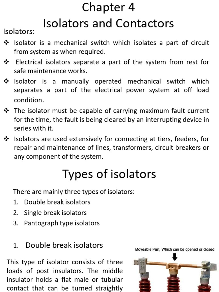 Isolators: Types and Functions Explained | PDF | Switch | Power Engineering