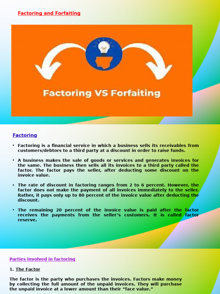 TYBMS IFS Chapter 2 Factoring and Forfaiting FINAL REVISED | PDF ...