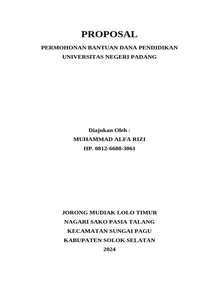 Proposal Baznaz Kuliah Unp | PDF