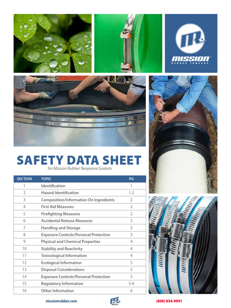 Neoprene Gasket Safety Data Sheet | PDF | Waste Management | Waste