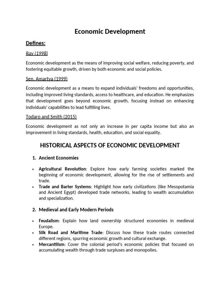 Economic Development | PDF | Money | Market Economy