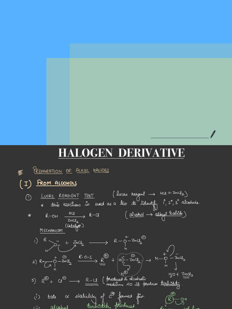 Halogen Derivative | PDF | Carbon Compounds | Organic Compounds