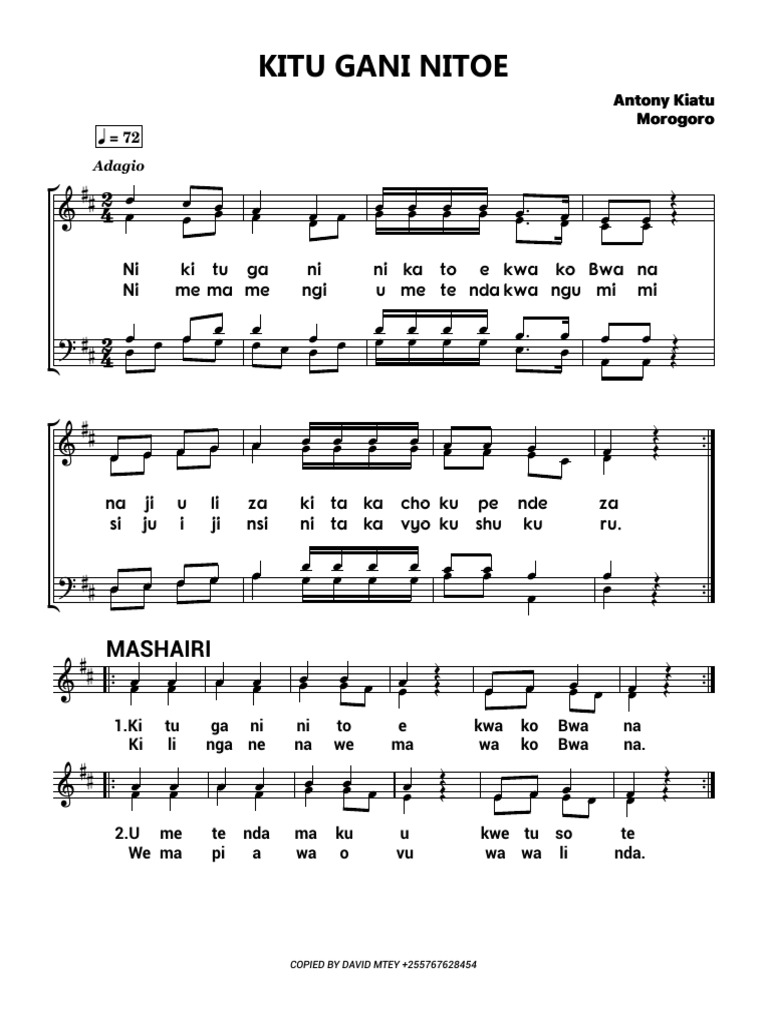 Kitu Gani Nitoe Antony Kiatu - 123949 | PDF