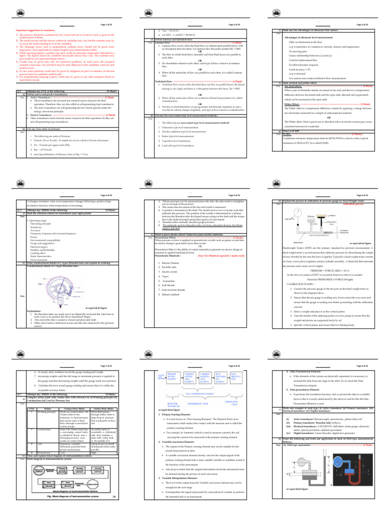 2019 Summer Model Answer Paper (Msbte Study Resources) M | PDF | Pressure Measurement | Flow ...