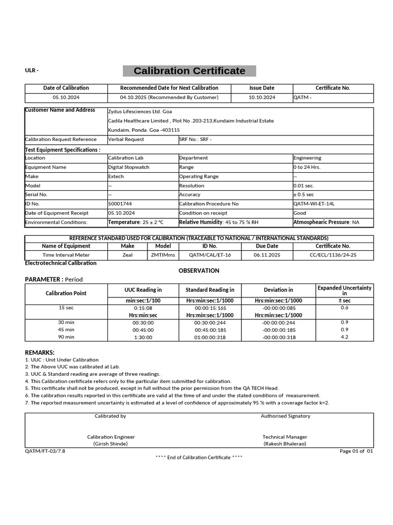 Stopwatch New | PDF | Calibration | Science