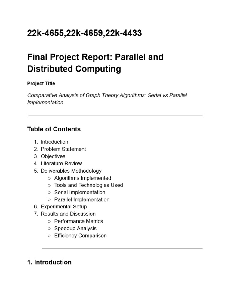 Pdc Report Pdf Parallel Computing Computer Science 2238