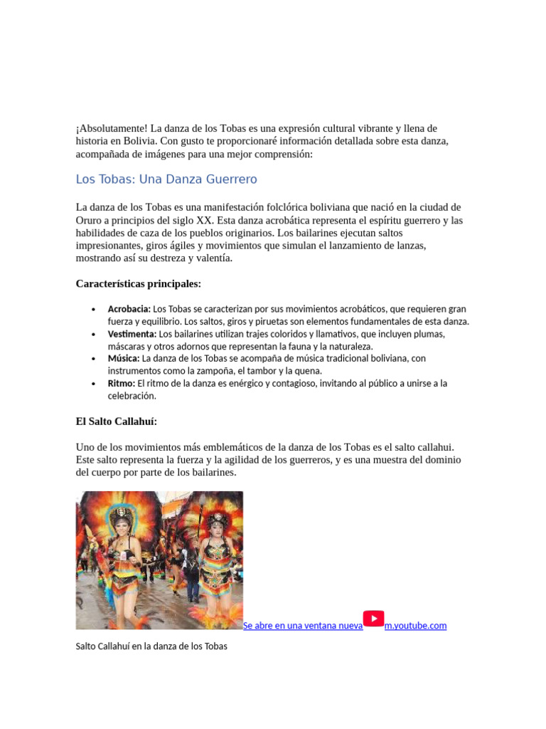 Danza de los Tobas: Cultura y Tradición | PDF | Bailes | Las artes ...
