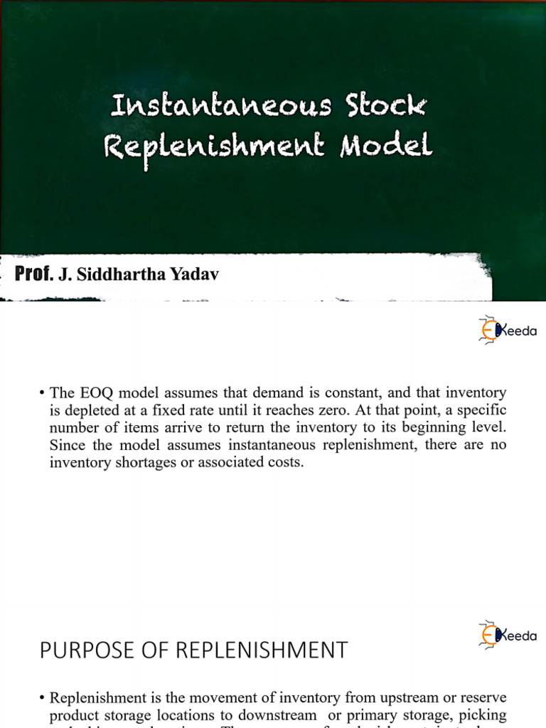 Instantaneous Stock Replenishment Model | PDF