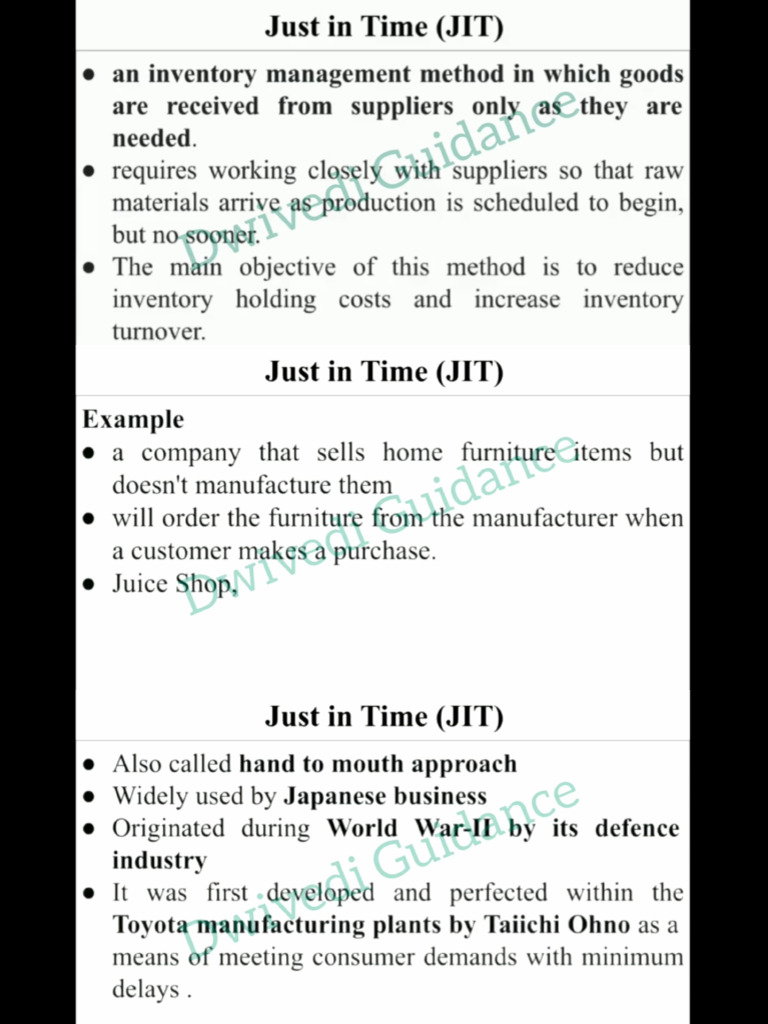 Just in Time (JIT), Inventory Control Techniques | PDF