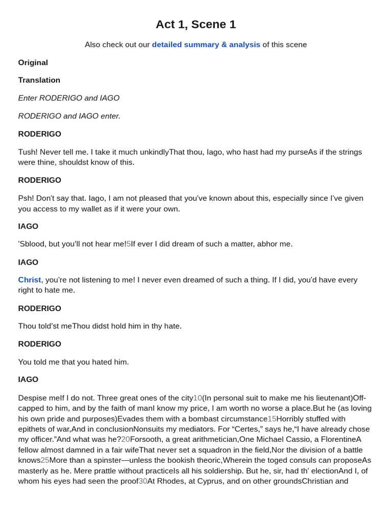 Othello Act 1 | PDF | Othello | Iago