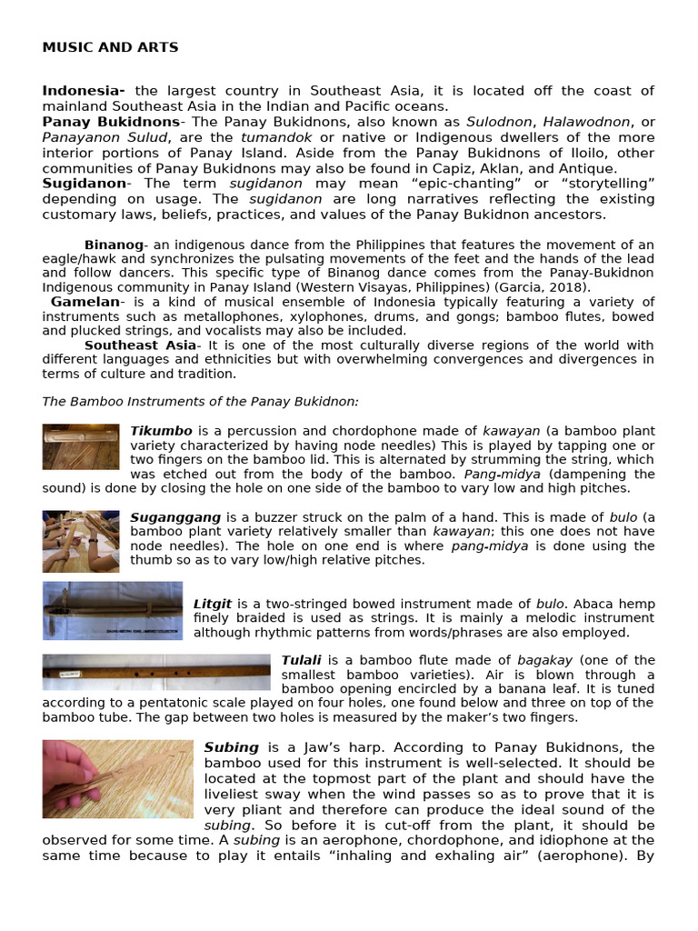 MUSIC AND ARTS Handouts | PDF