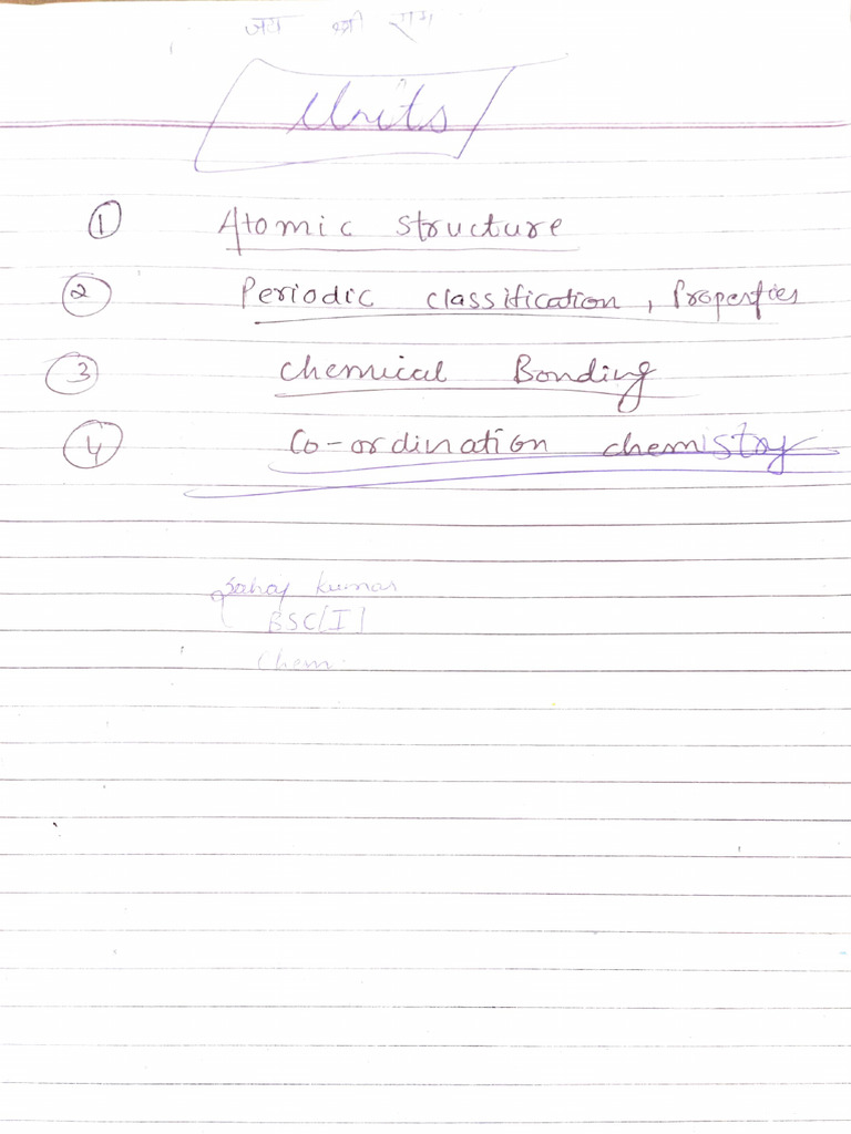 Inorganic Chemistry Notes | PDF