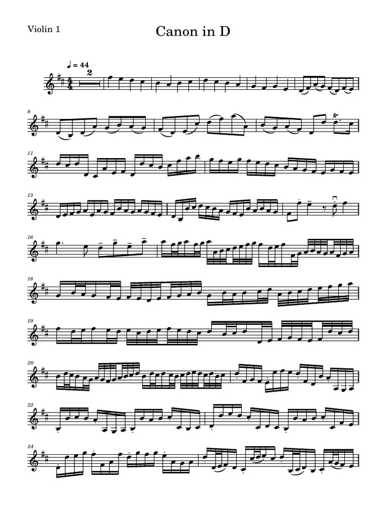 Canon in D-Violin - 1 | PDF