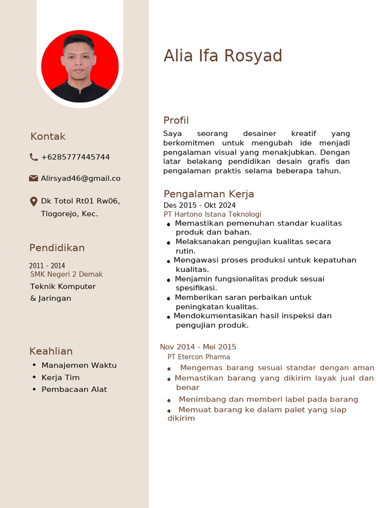 Krem Profesional Minimalis CV Resume Template - 20241028 - 125223 ...