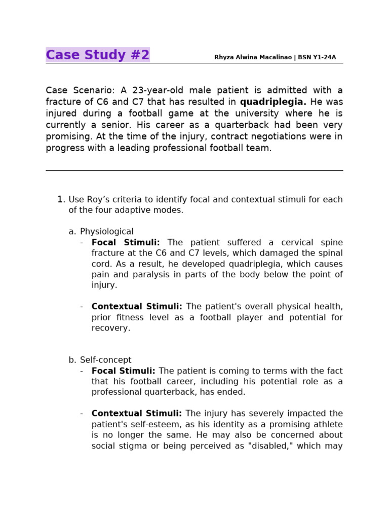 Case Study TFN | PDF | Clinical Medicine | Psychology