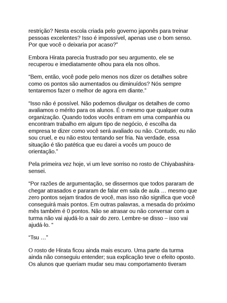 1 - Youkoso Jitsuryoku Volume 01 Complet Shogo Kinugasa 160 239 | PDF | Pensamento | Tempo