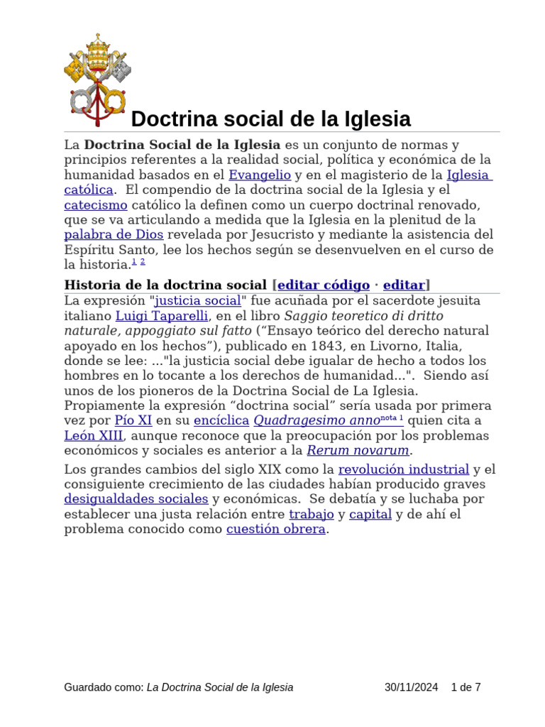 Doctrina Social de la Iglesia Católica | PDF | Doctrina social católica ...