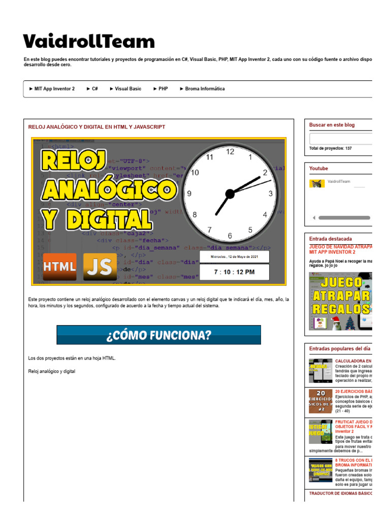 Reloj Analógico y Digital en HTML | PDF | Software de la aplicacion | Php