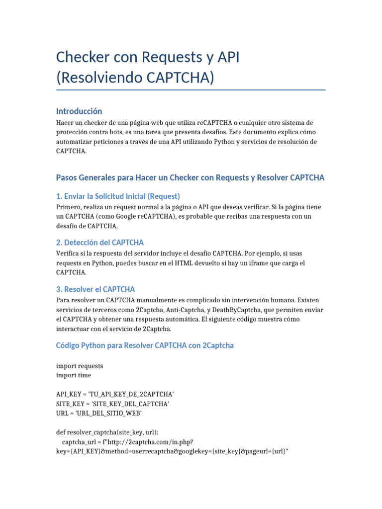 Checker Captcha API | PDF | Hipertexto | Desarrollo web