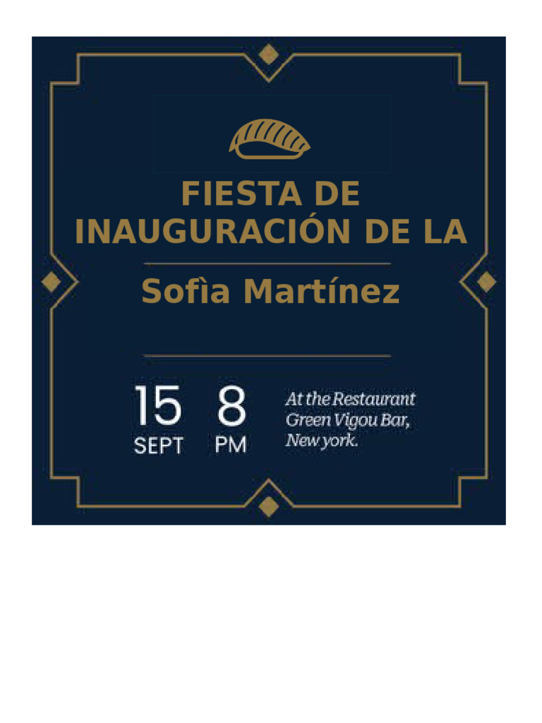 Invitaciones A La Inauguración | PDF