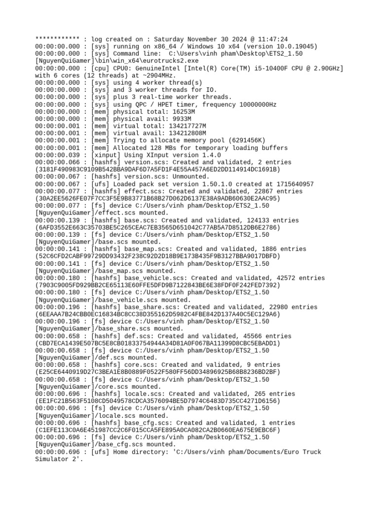 Game Log | PDF | Thread (Computing) | Computing