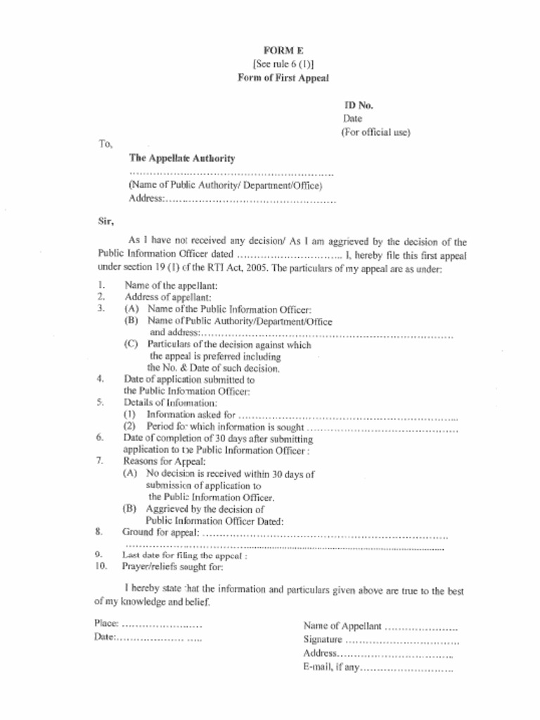 Form of First Appeal | PDF