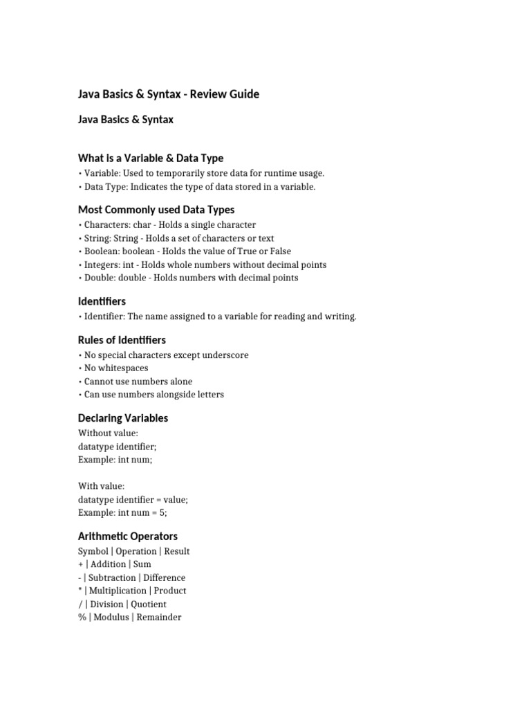 Oop Reviewer | PDF | Data Type | Control Flow