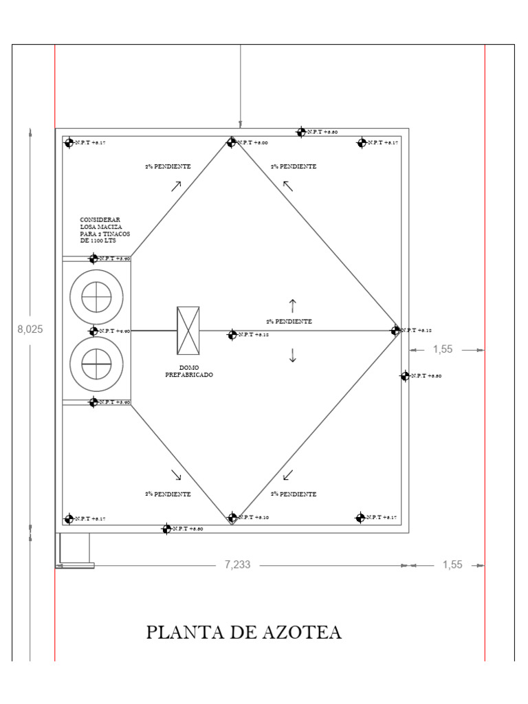 Diseño de Azotea con Losa para Tinacos | PDF