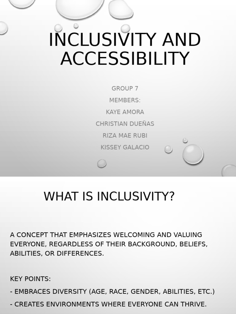 Inclusive and Accessible Presentation | PDF | Accessibility | Social ...