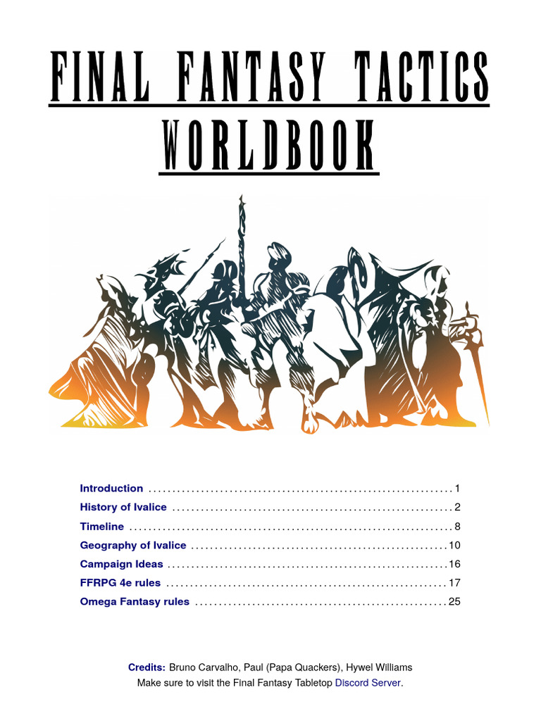 FFRPG 4e - Ivalice Worldbook | PDF
