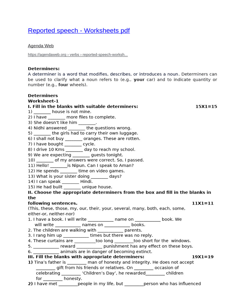 Ix Grammar Worksheets Pdf