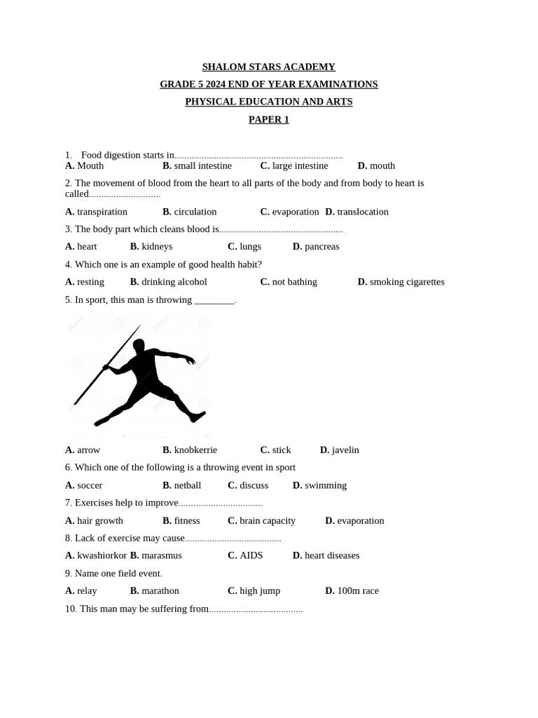 Grade 5 Pe and Arts | PDF