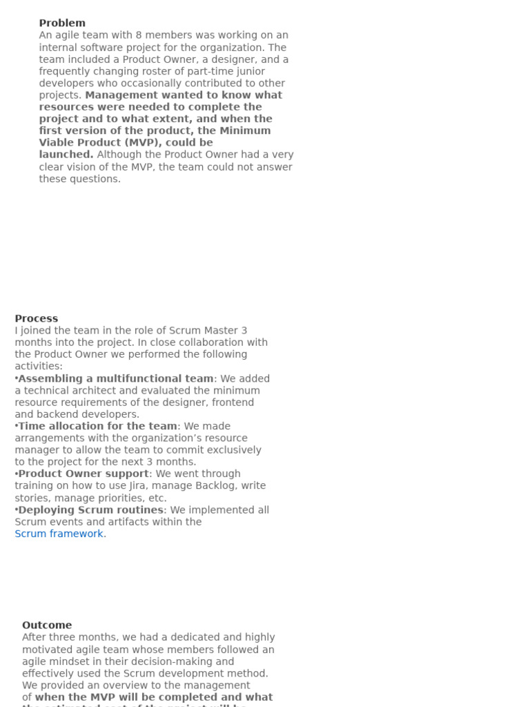Problem | PDF | Scrum (Software Development) | Information Technology