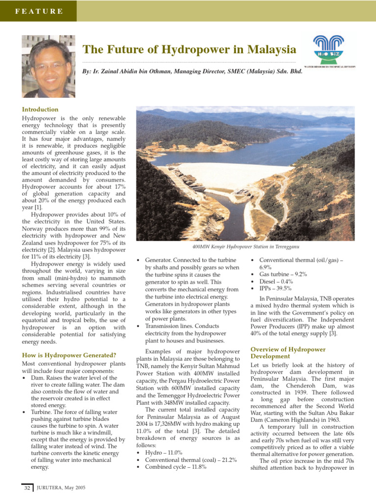 The Future of Hydropower in Malaysia | PDF | Hydroelectricity | Energy ...