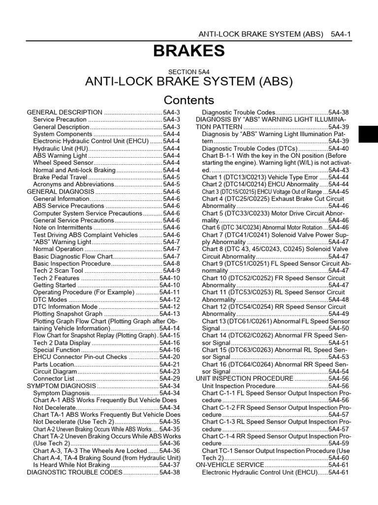 Sec5 5A4 | PDF | Anti Lock Braking System | Brake