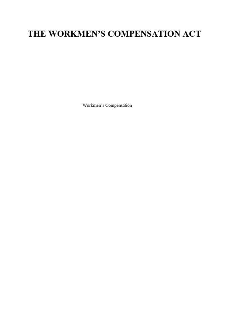 Workmans Compensation Act 1923 PDF | PDF | Indemnity | Liquidation