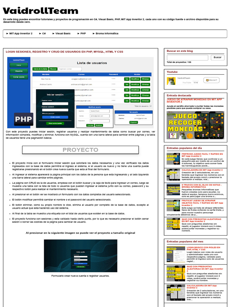 Php Y Html Css Mysql Crud De Usuarios Vaidrollteam Pdf Php 4000