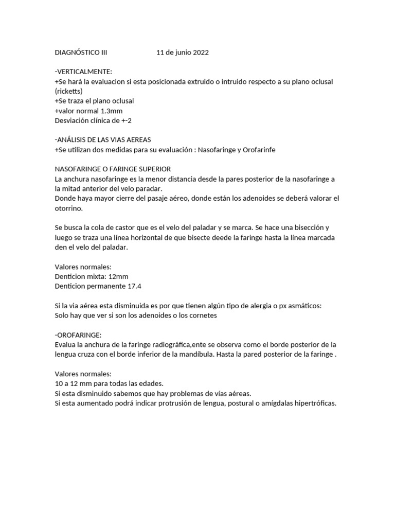 Análisis de Vías Aéreas y Diagnóstico | PDF