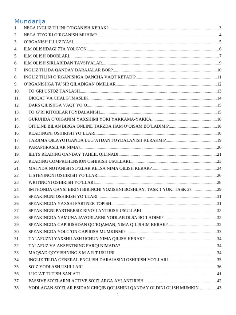 Ingliz Tilini O'rganish San'ati | PDF