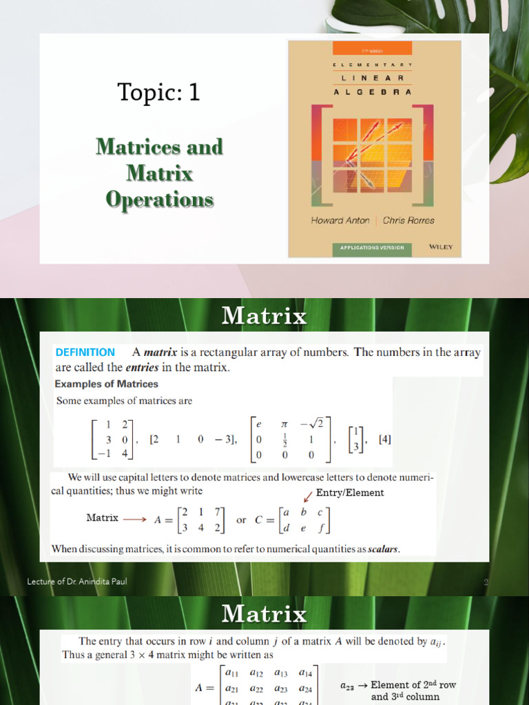 Matrix Operations Overview | PDF | Matrix (Mathematics) | Matrix Theory