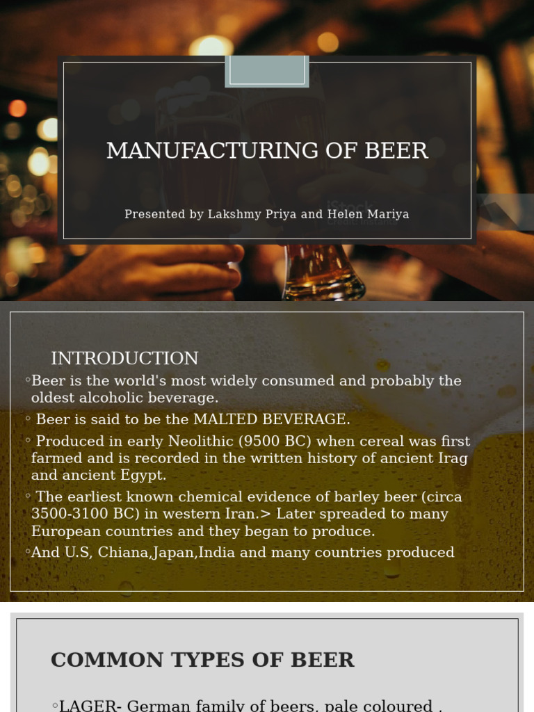 Beer Manufacturing Process Explained | PDF | Beer | Brewing