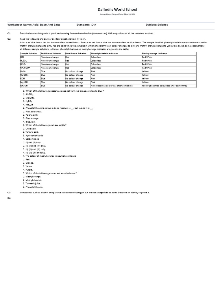 Class 10th Chapter 2 Science | PDF | Sodium Carbonate | Sodium Bicarbonate