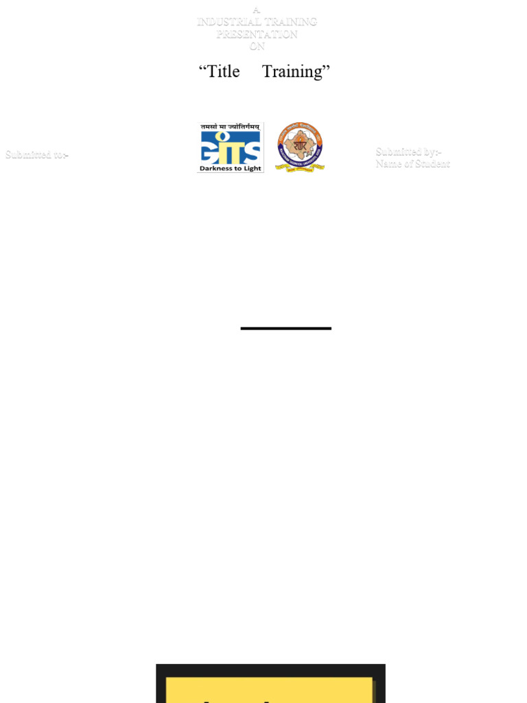 Industrial Training PPT Format 2024 | PDF