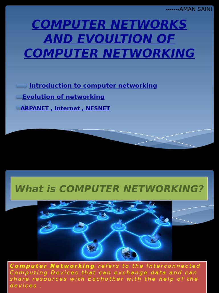 (AMAN SAINI) Computer Networking and Evolution of Computer Networking | PDF | Computer Network ...