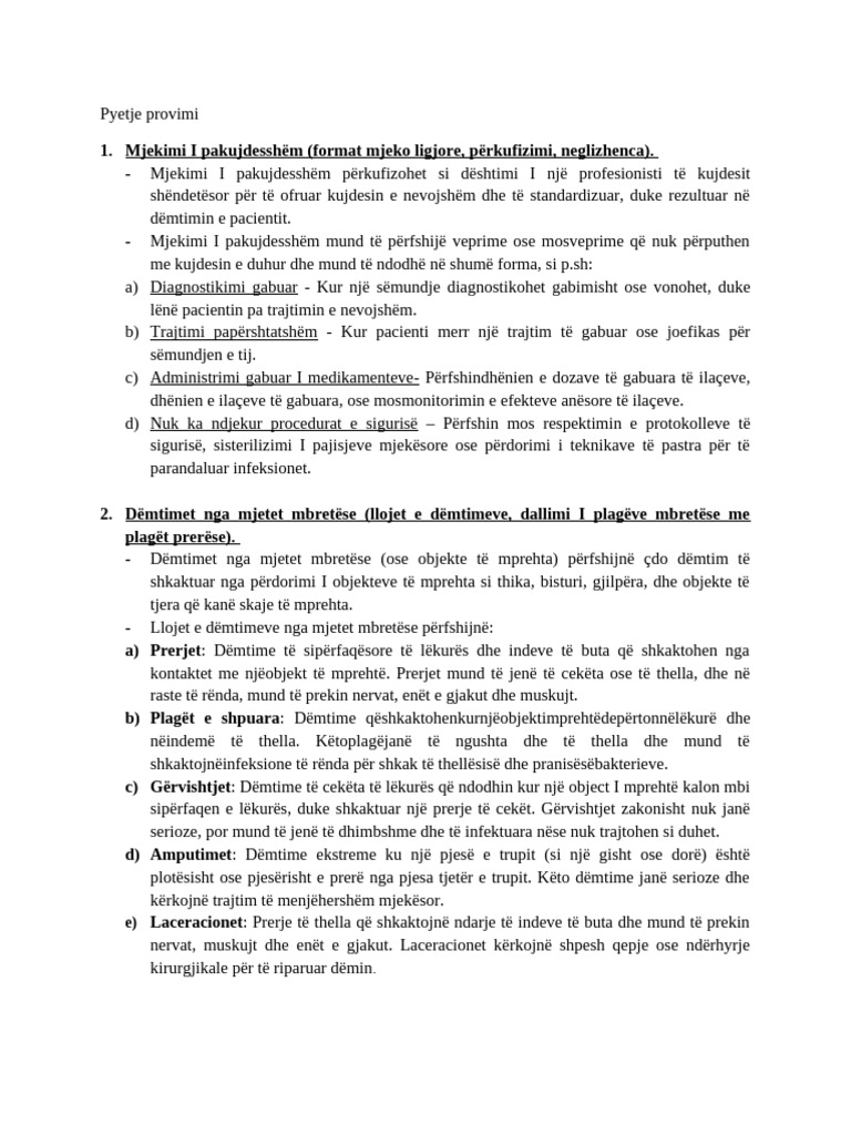 Pyetje Provimi Mjeksi Ligjor Finale | PDF