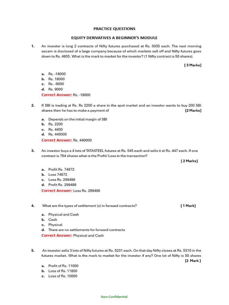Equity Derivatives A Beginners Module - MQP | PDF | Option (Finance ...