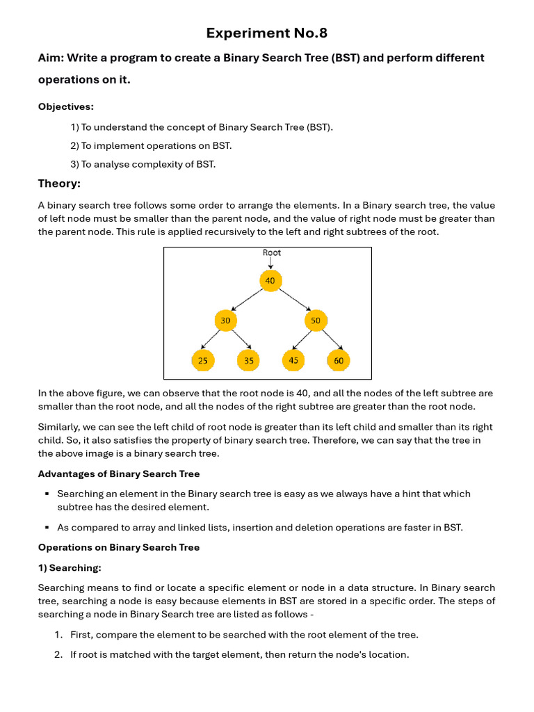 Experiment No8 Pdf Algorithms And Data Structures Algorithms 6721